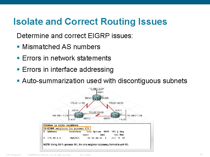 Troubleshooting an Enterprise Network Introducing Routing and Switching