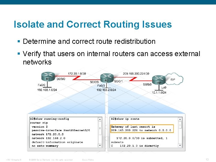 Troubleshooting an Enterprise Network Introducing Routing and Switching