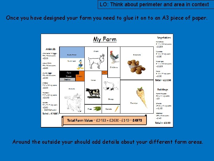Functional Skills Design a Farm LO Think about