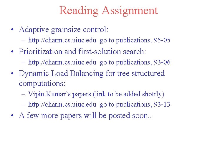 Dynamic Load Balancing Tree And Structured Computations When