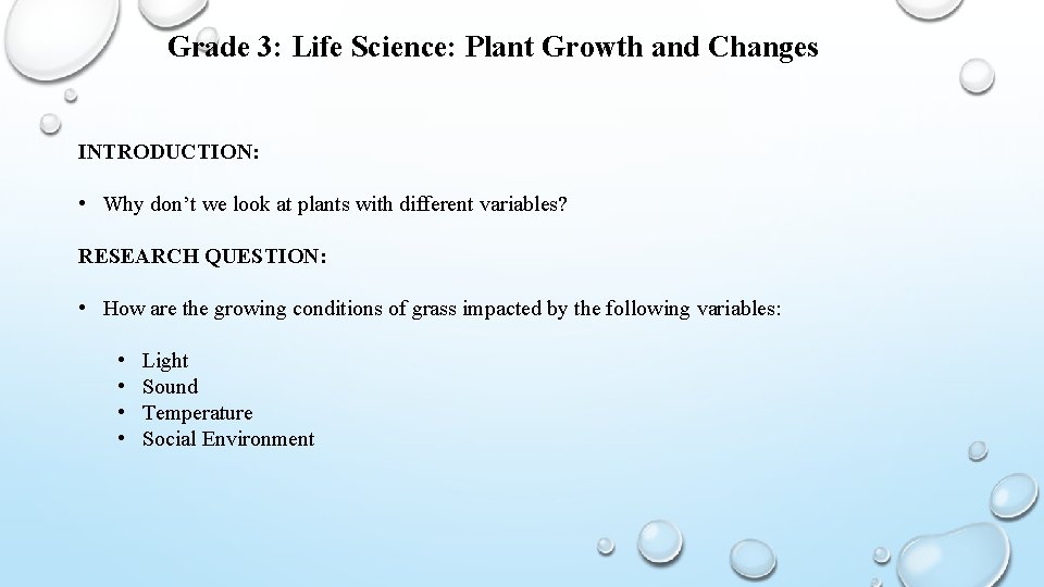 PROJECT BASED LEARNING PLANTING GRASS BY SARAH CLARK