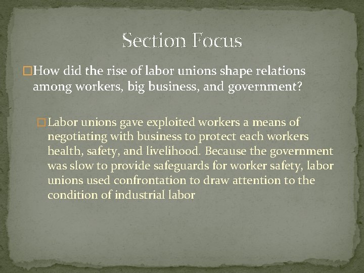 The Rise of Big business Chapter 4 section