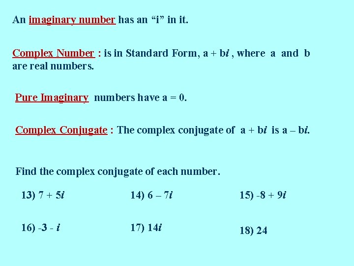 ALGEBRA II HONORSGIFTED SECTION 4 8 COMPLEX NUMBERS