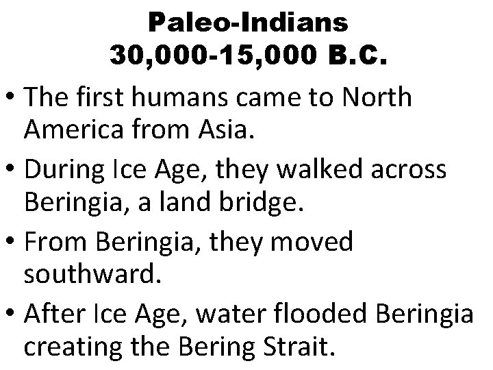 The Earliest People Chapter 2 Prehistory Time before