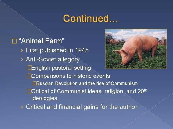 Animal Farm Written By George Orwell Author Background