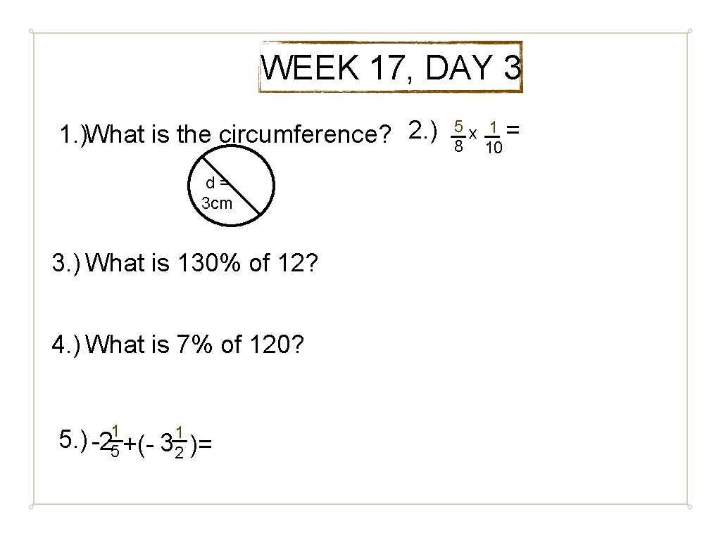 DAILY MATH REVIEW GRADE 7 BENCHMARK 3 Revised