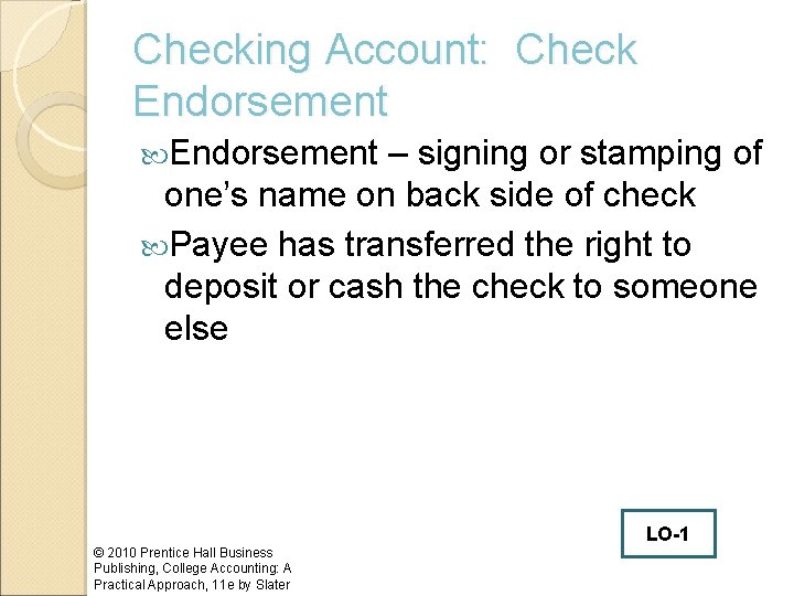Chapter 6 Banking Procedure and Control of Cash
