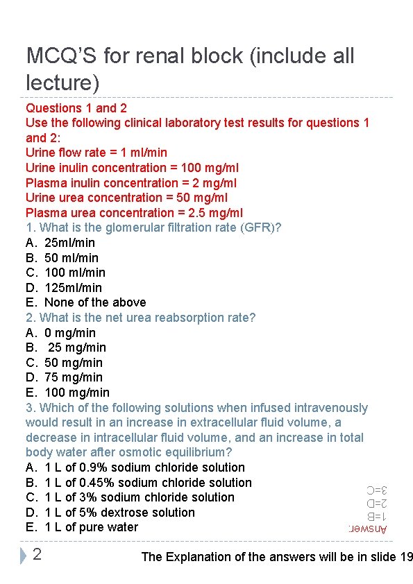 Physiology Team 436 Renal Block MCQs File 1