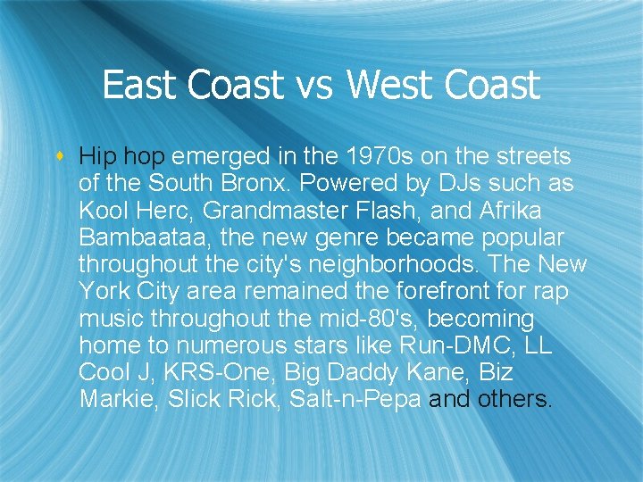 Case Study Popular Culture Biggie and Tupac HSB