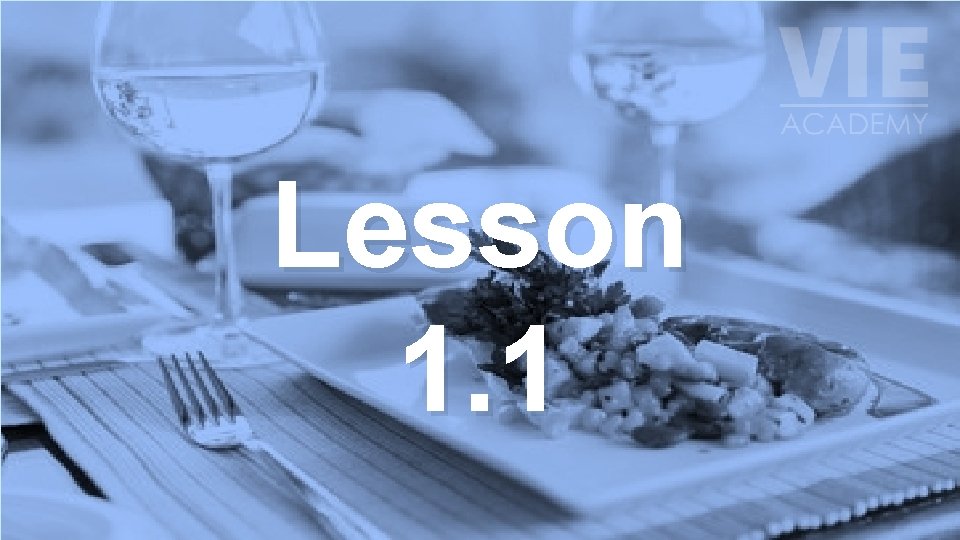 Unit 5 Food and Beverage Management Lesson 1