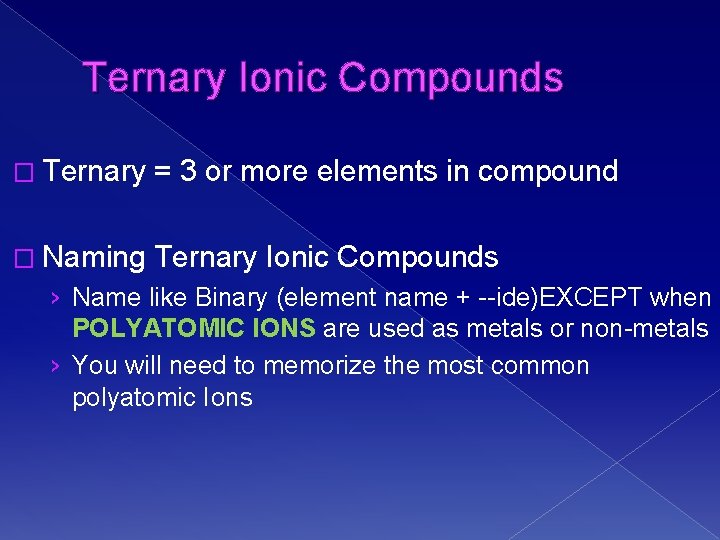 Chemical Nomenclature Ionic Bonds vs Covalent Bonds Ionic