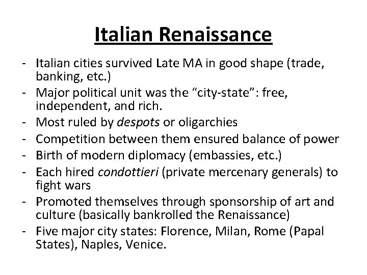 Lecture 3 Birth of the Renaissance and the