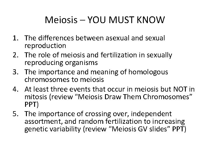 Unit 5 Review Genetic Basis of Life AP