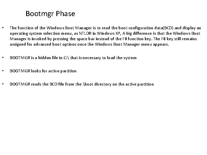 Windows Vista Boot process All the computer running