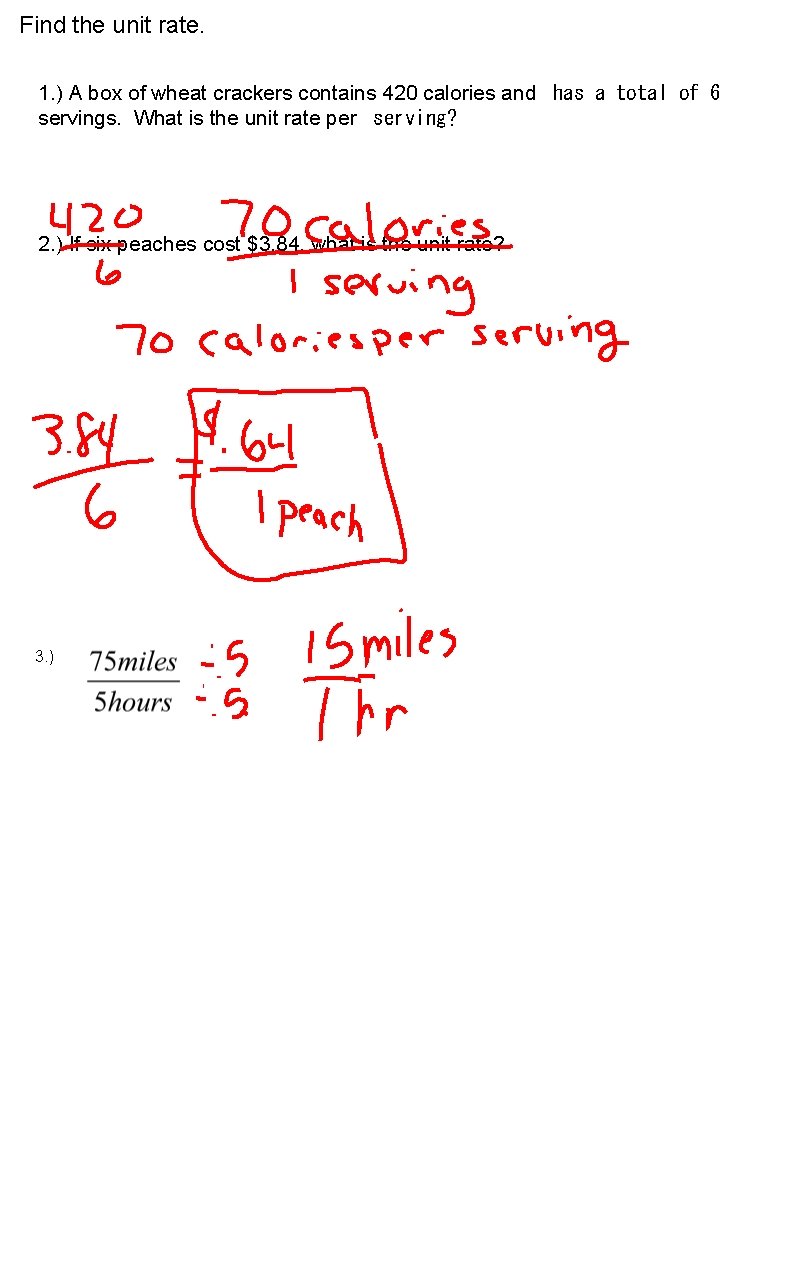 6 1 Ratios and Unit Rate In September