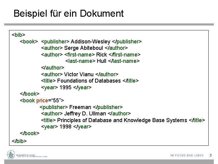 NonStandardDatenbanken und Data Mining Semistrukturierte Datenbanken ...