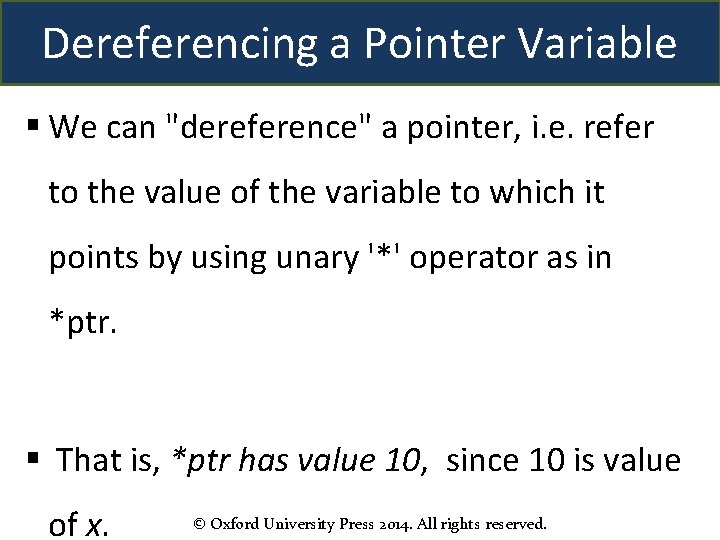 Lecture 5 Pointers 1 Variable Memory Location Address
