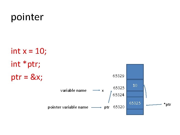 Lecture 5 Pointers 1 Variable memory location address