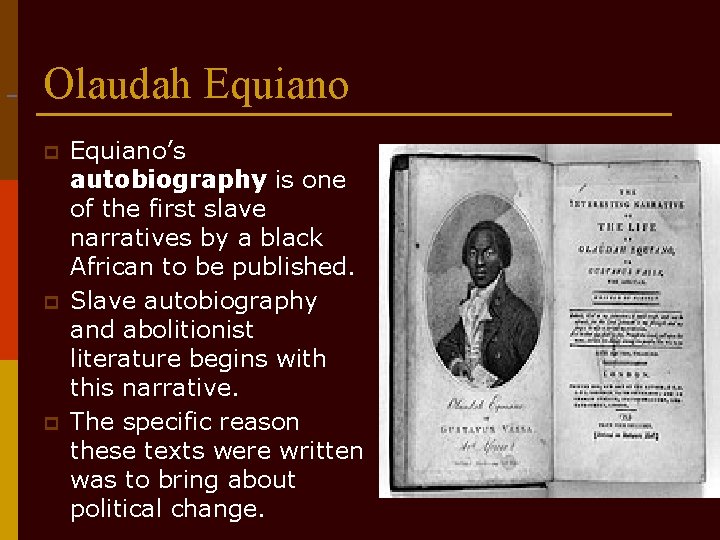 Olaudah Equiano AP Lang Lecture SMIC Miniature Biography