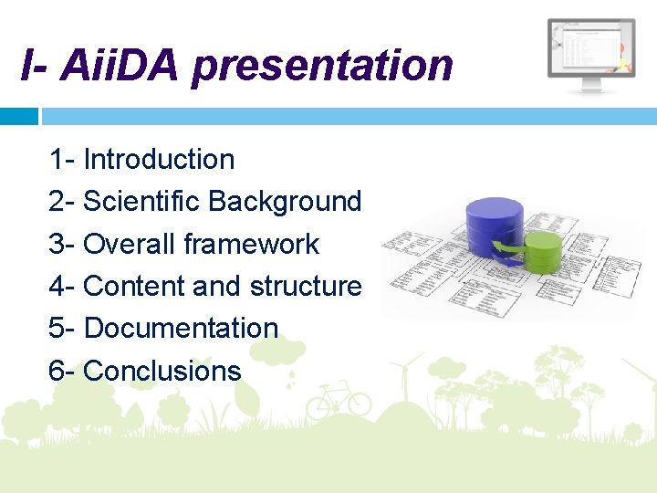 AIIDA V 3 0 AQUATIC IMPACT INDICATOR DATABASE