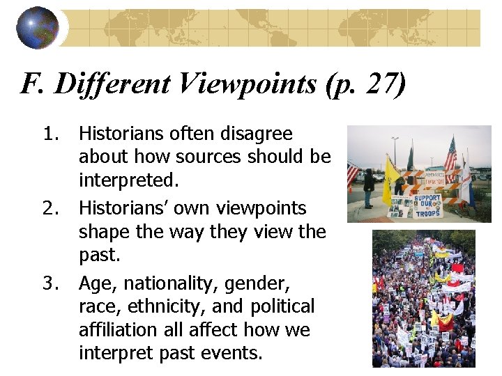 2 1 Understanding History pp 24 29 Objectives