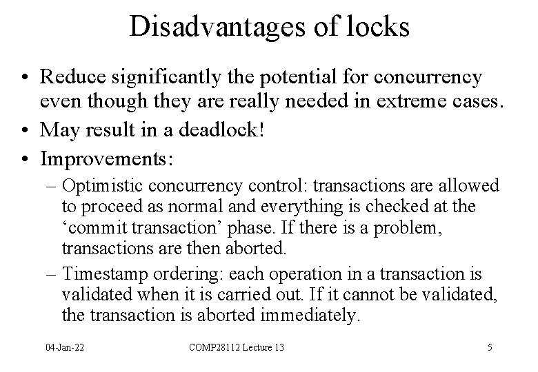 COMP 28112 Lecture 13 Distributed Transactions 04 Jan22