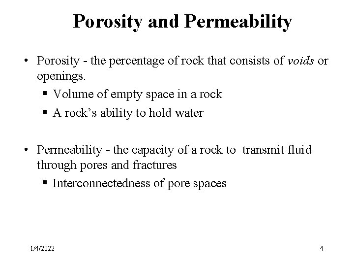 Hydrogeological classification of Water Bearing Formation Dr D