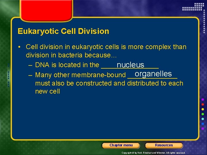 Chapter 6 Section 2 The Cell Cycle Objectives