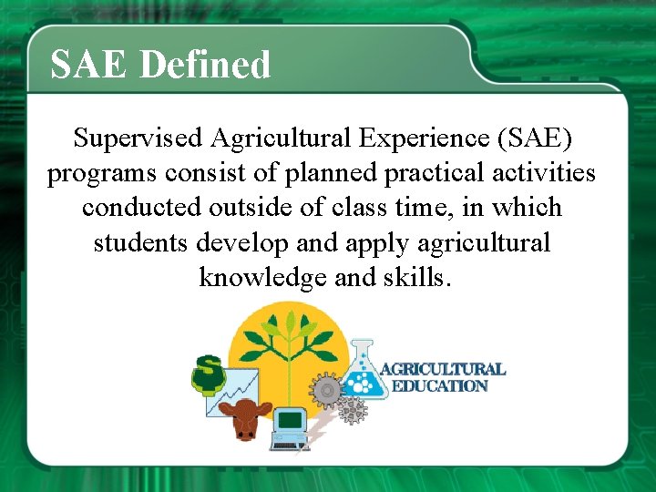 Supervised Agriculture Experience Pennsylvania Department of Education BCTE