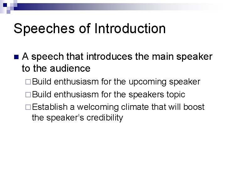 Introduction to Public Speaking Chapter 17 Speaking on