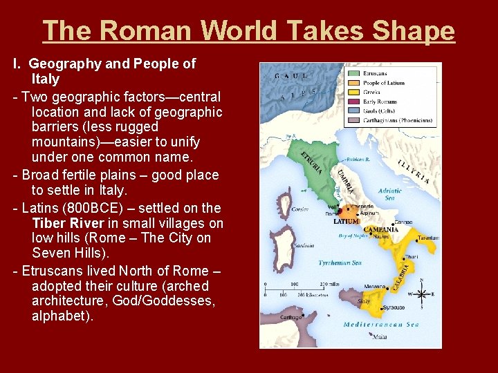Ancient Rome 509 BCE 476 CE Italys Geography