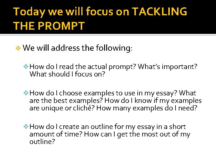 Day One Attacking the Prompt Brainstorming and Writing