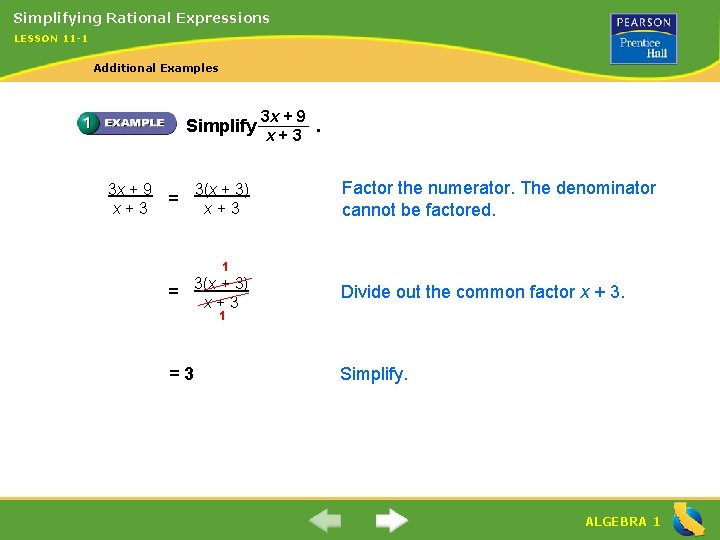 Lesson 11 1 WarmUp ALGEBRA 1 Simplifying Rational