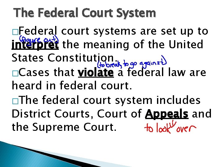 The Judicial Branch Examining the Federal Court System
