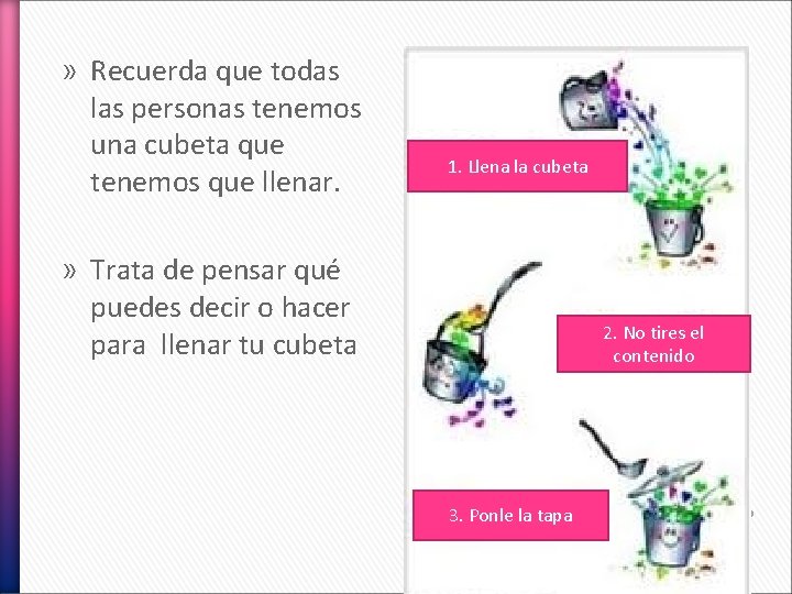 LLENANDO CUBETAS Mtra Laura Fuentes Todos los das