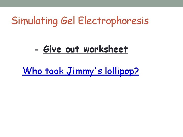 BIOTECHNOLOGY GEL ELECTROPHORESIS Our knowledge of the structure
