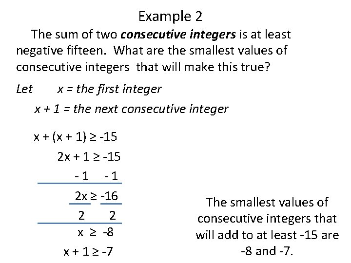 Word Problems with Inequalities Dont panic Remember to