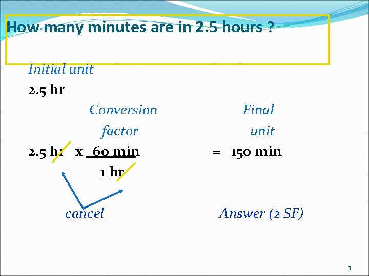 Measurements Problem Solving Using Conversion Factors 1 Initial