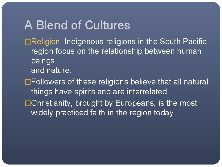 Chapter Objectives Describe population patterns in Australia Oceania