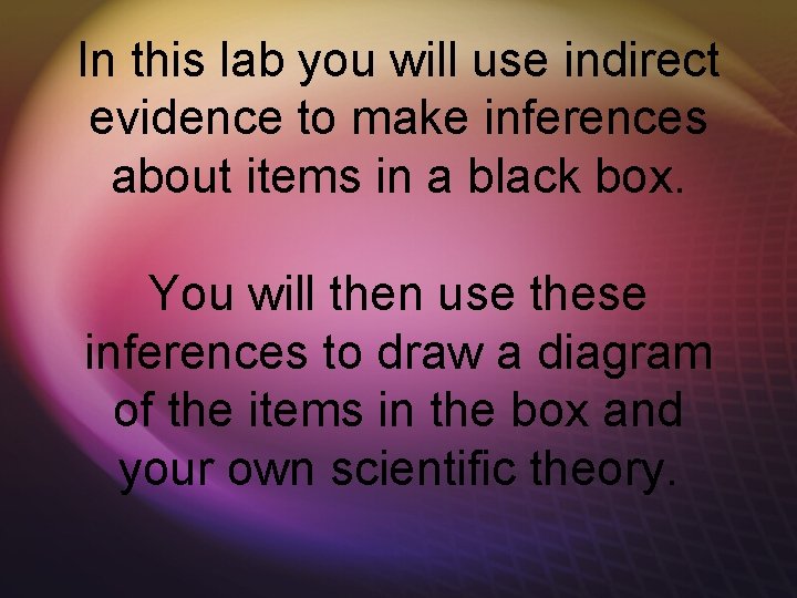 THE BLACK BOX INFERENCE SCIENTIFIC METHOD SCIENTIFIC THEORY