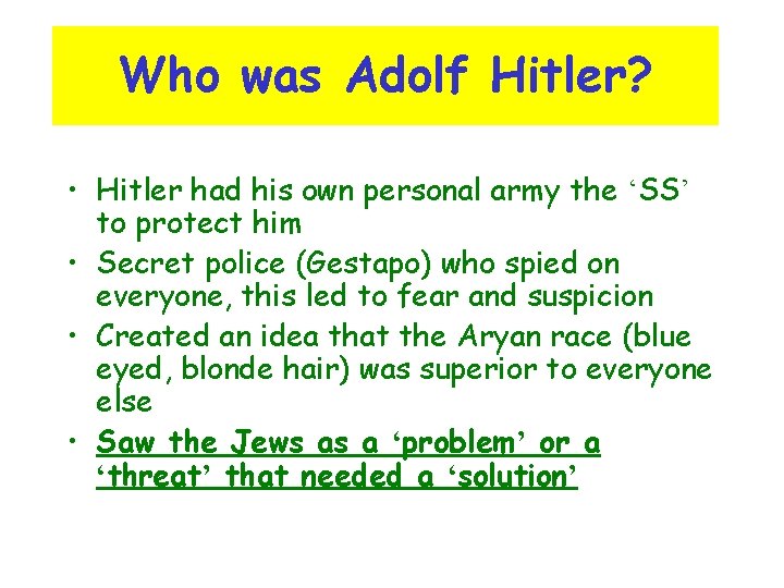 How did Hitler rise to Power Lesson Objectives