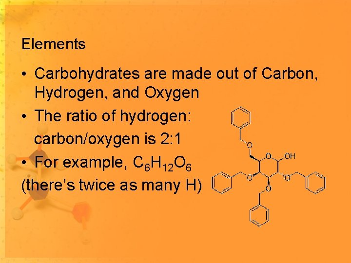 Organic Compounds Carbohydrates Chapter 6 Function Provides a