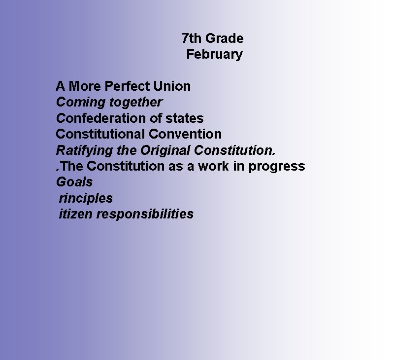 7 th Grade September Geography review 50 states