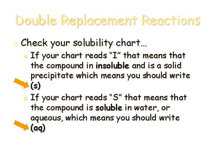 Double Replacement Reactions Double Replacement Reactions n n