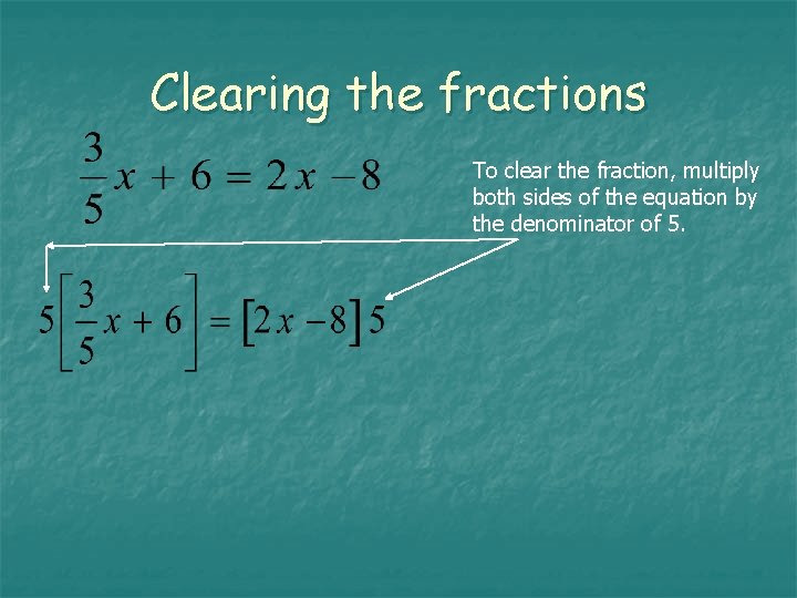 Algebra 3 6 Clearing Fractions and Decimals Clearing