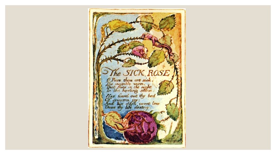 THE SICK ROSE William Blake Structure and Language