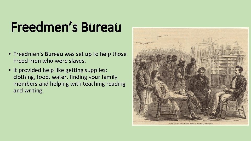 RECONSTRUCTION Cause and Effects LEARNING OBJECTIVES SS 912