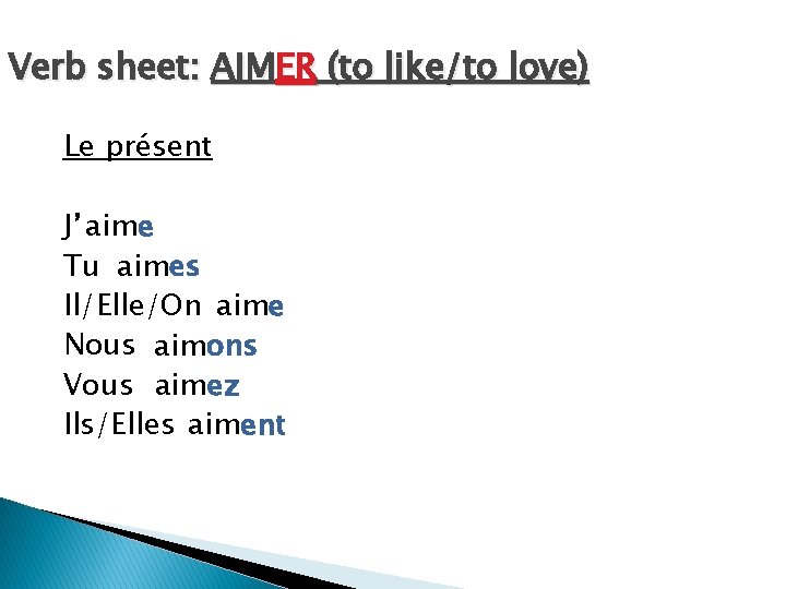 Commenons Verbs in French Definite Articles In French