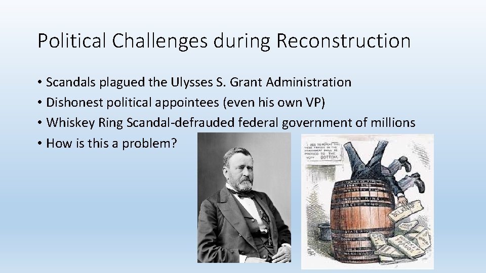 Reconstruction Positives during Reconstruction Public works programs Public