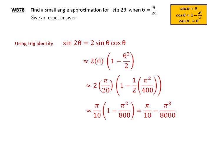 Trigonometry Small Angle Approximations Kus Objectives Bat Derive